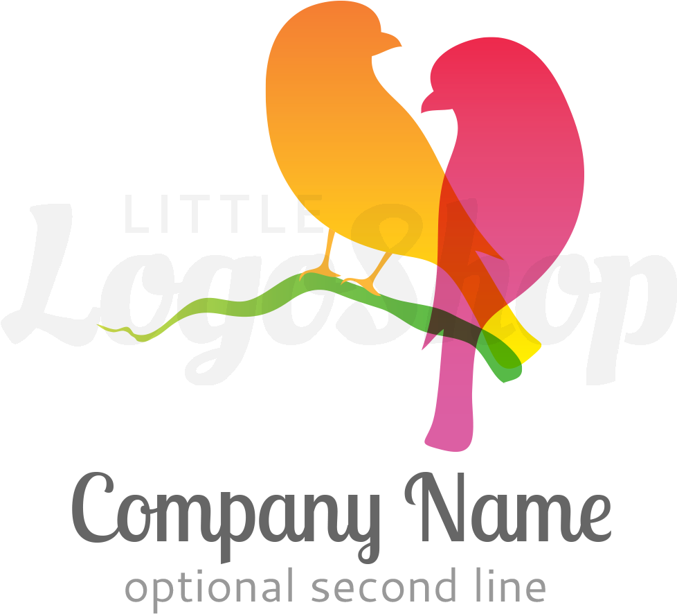 Share Via Email - Love Birds Logo Design - (1000x1000) Png Clipart Download