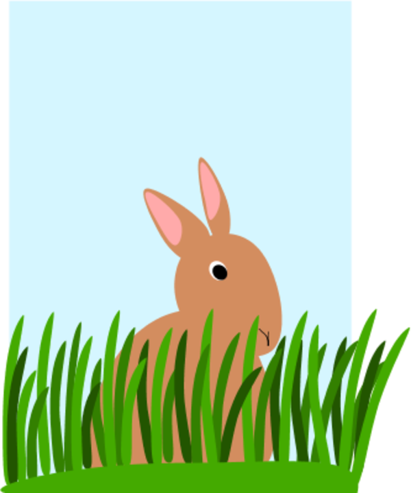 Rabbit Eating Grass Clipart - Cartoon Rabbit Eating Grass - (600x719 ...
