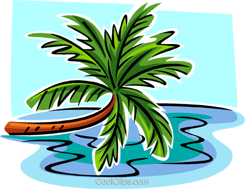 Leaning Palm Tree Royalty Free Vector Clip Art Illustration - Leaning ...
