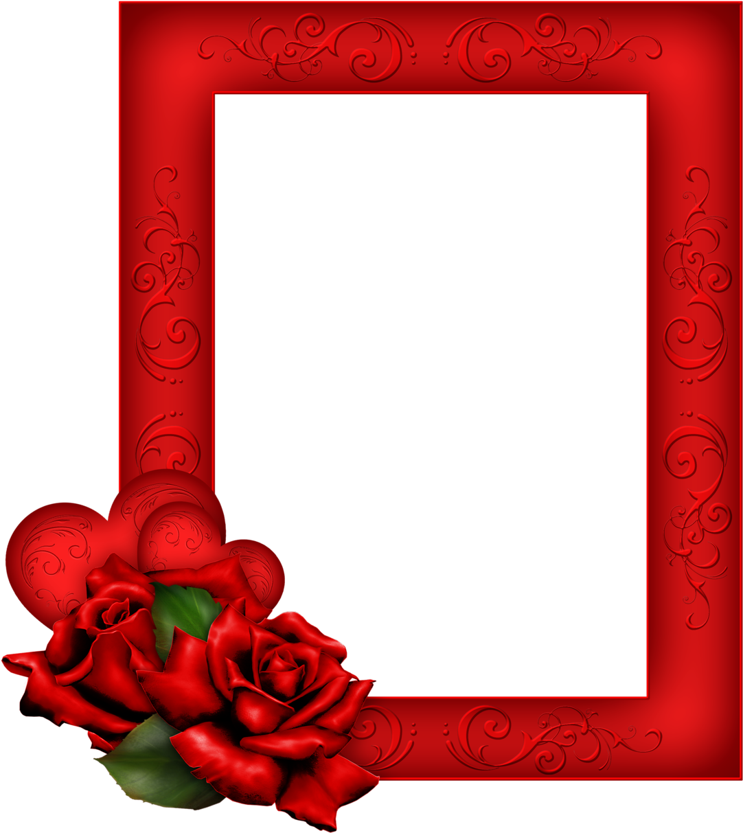 Beautiful Transparent Png Red Frame With Roses - Beautiful Transparent ...