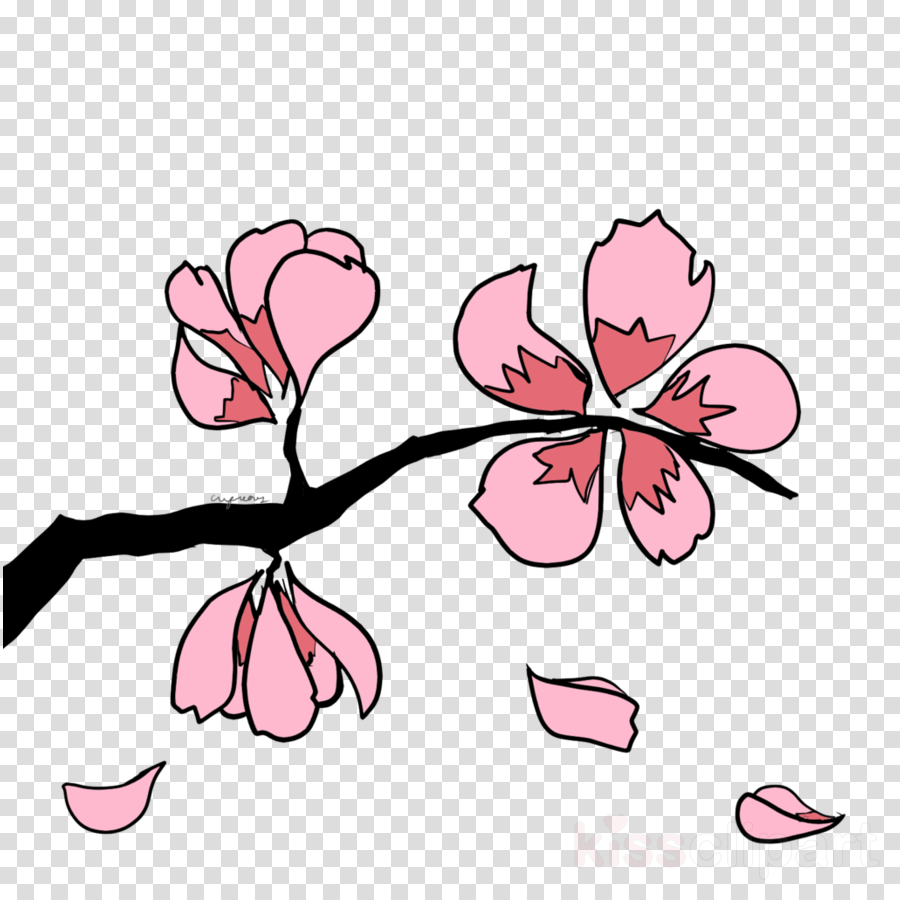 Sakura Branch Clipart Cherry Blossom Clip Art - Sakura Branch Clipart ...