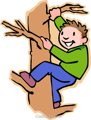 Boy Climbing Tree Royalty Free Vector Clip Art - Boy Climbing Tree ...