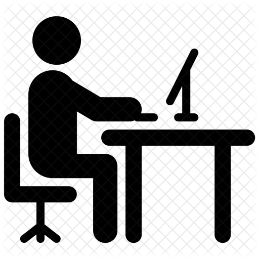 Man Computer Clipart Work Working Office Workplace - Work Desk Icon ...