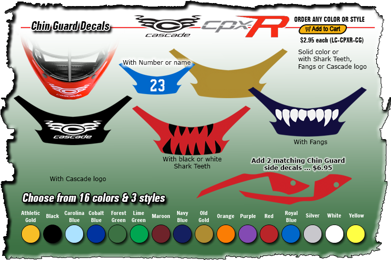 Cascade R Chin Decal - Full Size PNG Clipart Images Download