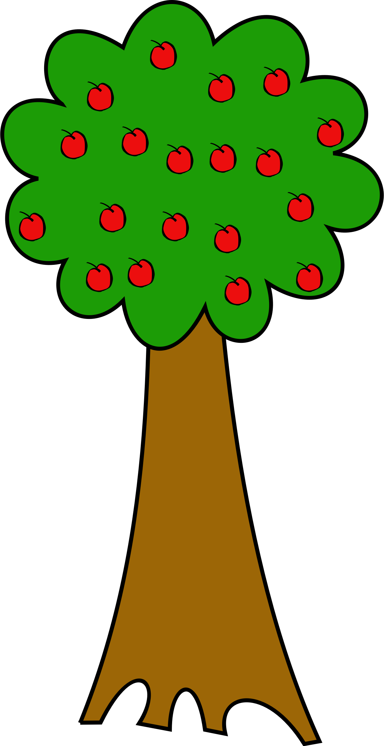 Apple Trees Clip Art - Tree With Fruits - (1236x2400) Png Clipart Download