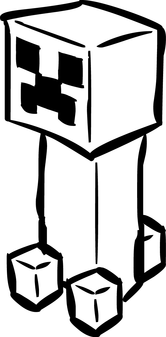 Minecraft Clipart Black And White - Black And White Minecraft ...