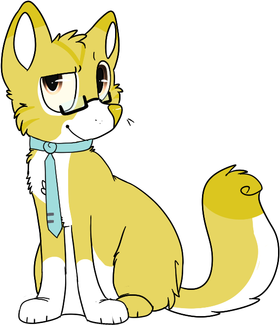 Geek Cat Mascot - Cat - (656x714) Png Clipart Download