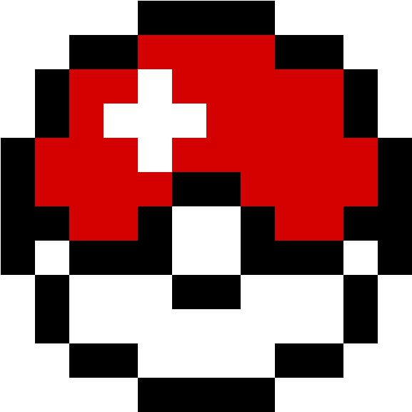 8-bit Pokeball - 8-bit Pokeball - (1200x1200) Png Clipart Download