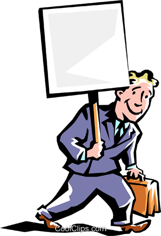 Man Carrying Sign Royalty Free Vector Clip Art Illustration - Man ...
