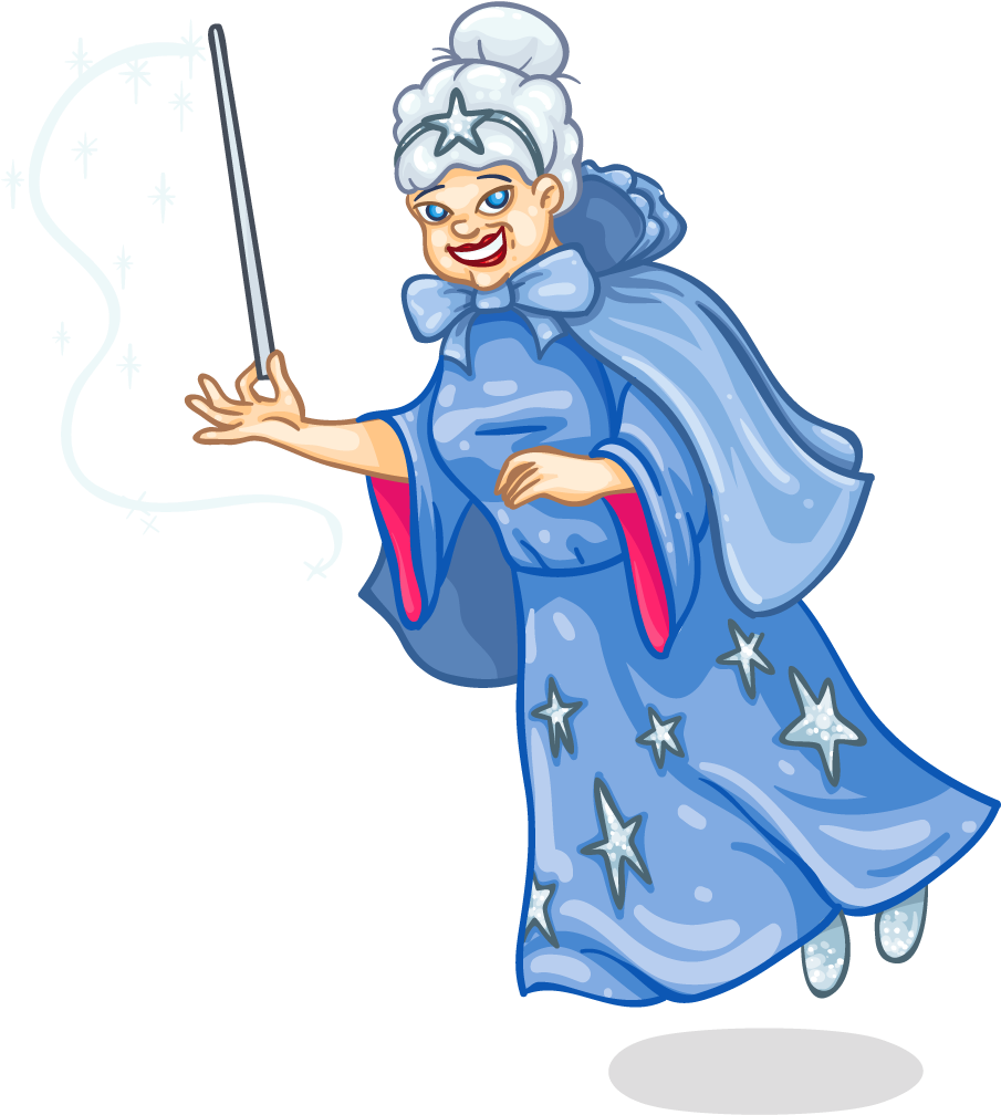 Bibbidi Wallabee Boo - Fairy Godmother Clip Art - (1024x1024) Png ...