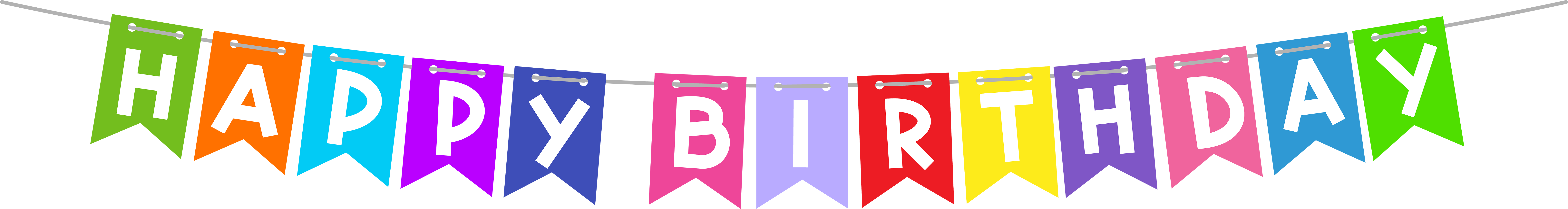 Birthday Clip Art - Happy Birthday Banner Transparent Background - Full ...