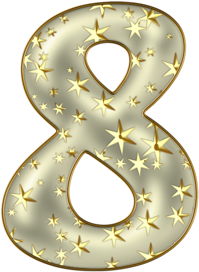 Fancy Number 8 - (497x647) Png Clipart Download