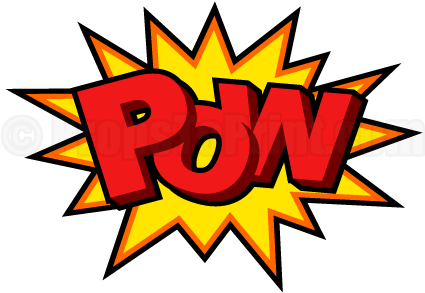 Printable "pow" Comic Book Photo Booth Prop - Boom Comic Book Font ...
