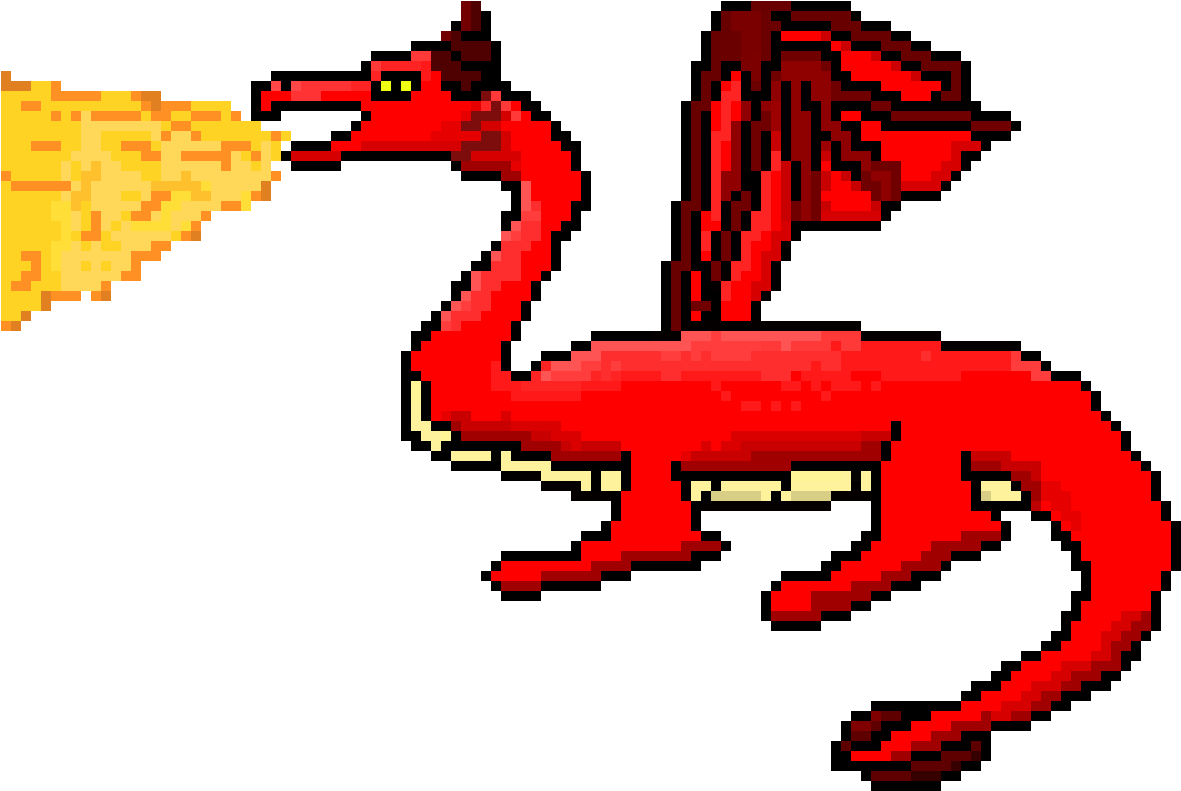 Red Dragon Pixel Art - Red Dragon Pixel Art - (1230x790) Png Clipart ...
