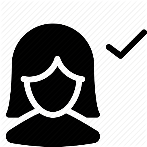 Client, Customer, Female, Person, Silhouette, Tick, - Emblem - Full ...