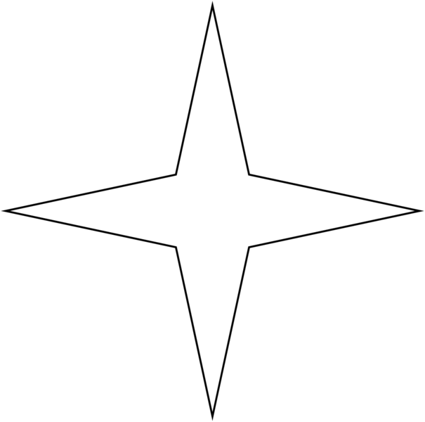 Four Point Star Vector Library Download Rr Collections - White 4 Point Star - (605x600) Png ...