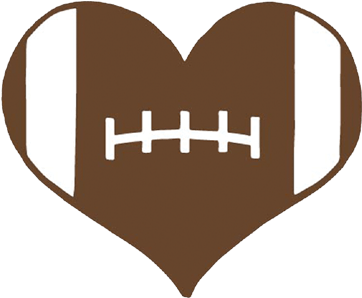 Football Heart Decal 275″ Brown/white 1 Per Sheet - Heart Football ...