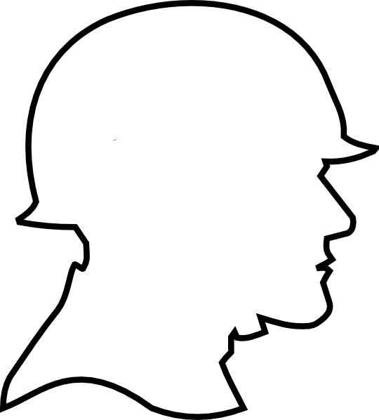 Soldier Outline Clip Art At Clker - Silhouette Of A Soldier's Head ...