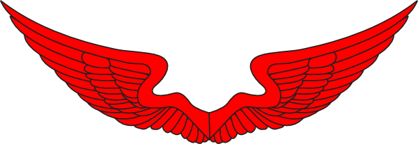 Wings Clip Art - Red Wings Vector Png - (600x207) Png Clipart Download