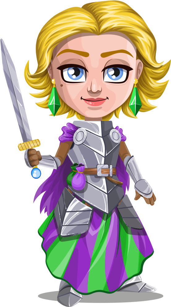 Woman Knight Warrior In Armor, Holding A Sword - Woman Knight Clipart ...
