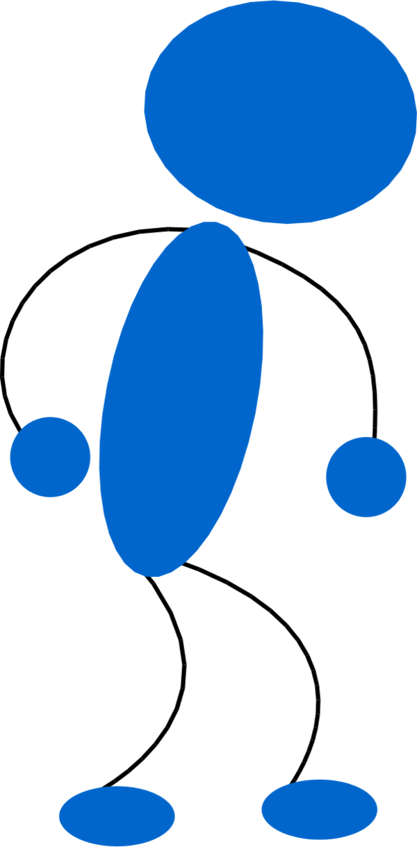 Blue Man Standing Alert - Blue Man Clip - (600x1219) Png Clipart Download