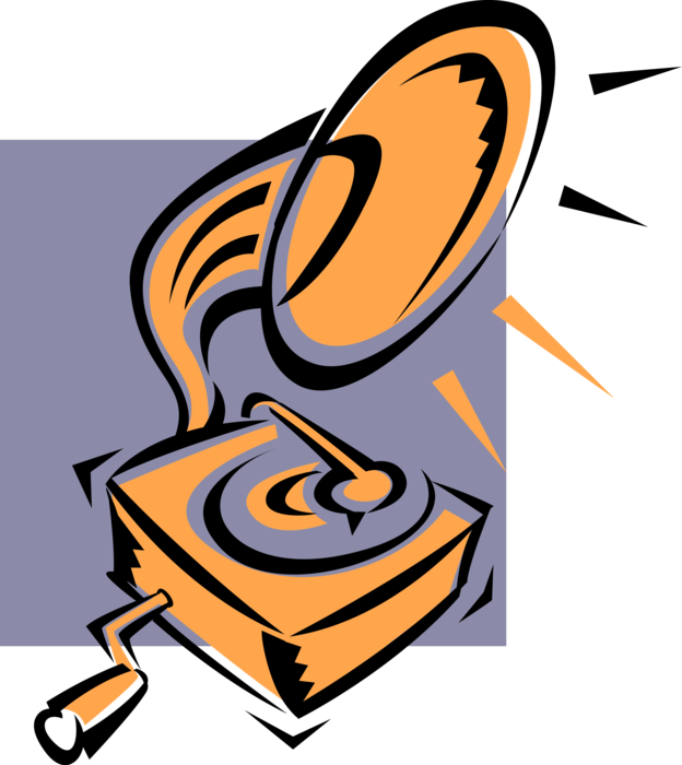 Vector Illustration Of Gramophone Phonograph Record - Vector ...