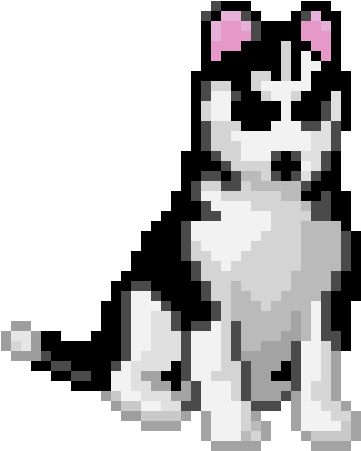 520 X 590 2 - Pixel Art Husky - (520x590) Png Clipart Download