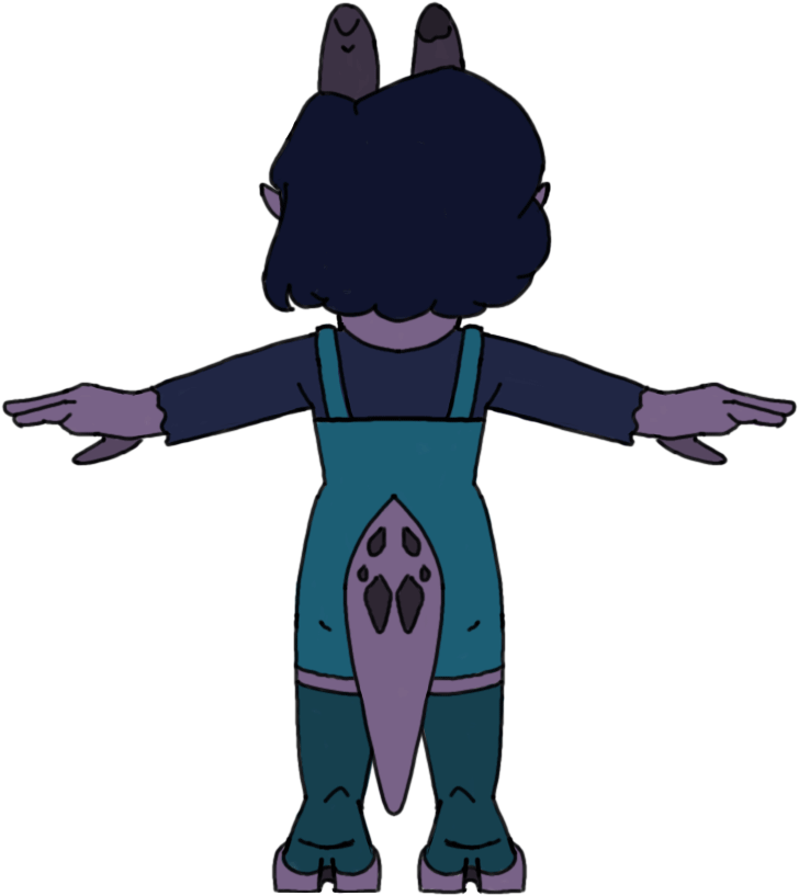 Tesaturnaroundedited 0004 Back Pose Flat - Cartoon - (728x817) Png ...