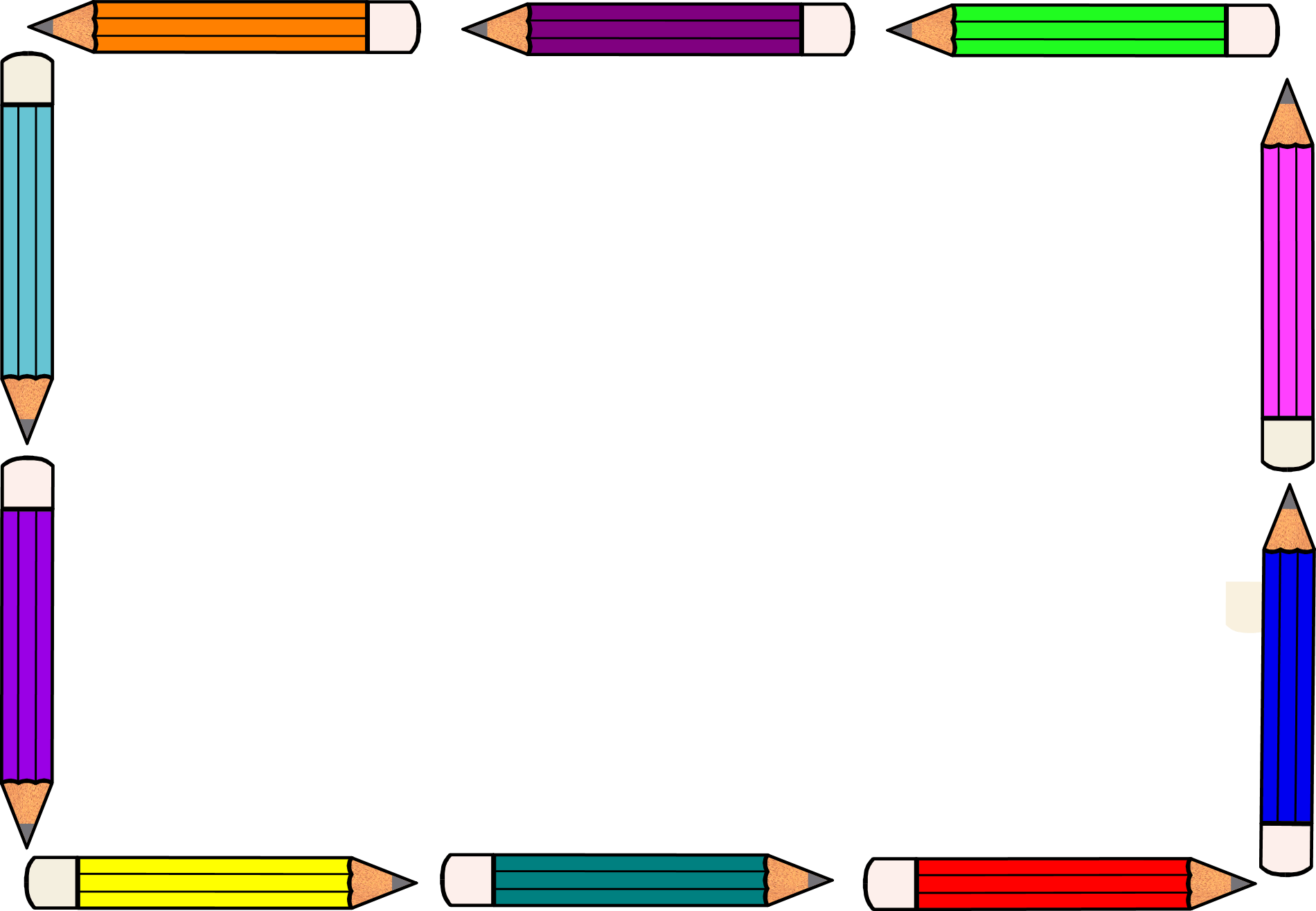 Pencil Frame Clipart - Pencil Border Clipart - (1900x1315) Png Clipart ...
