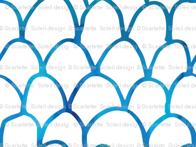 Watercolor Scallop/fish Scale Pattern - Watercolor Scallop/fish Scale ...