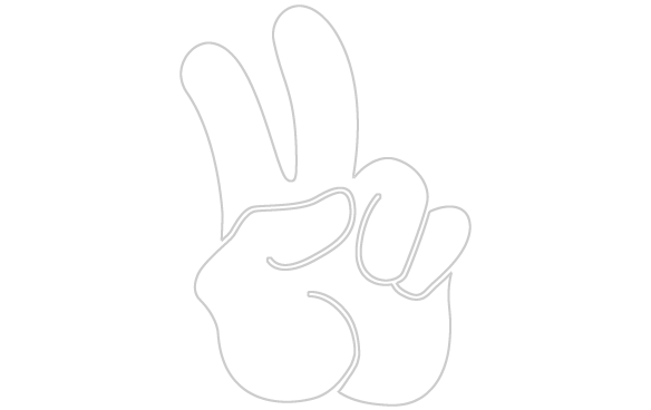062 Two Finger Peace Big7 - 2 Finger Peace Sign - (584x368) Png Clipart ...