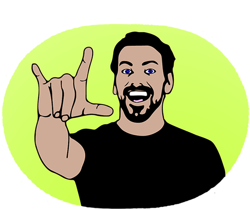 Asl Stickers With Nyle - Sign Language Cartoon Png - (512x512) Png ...