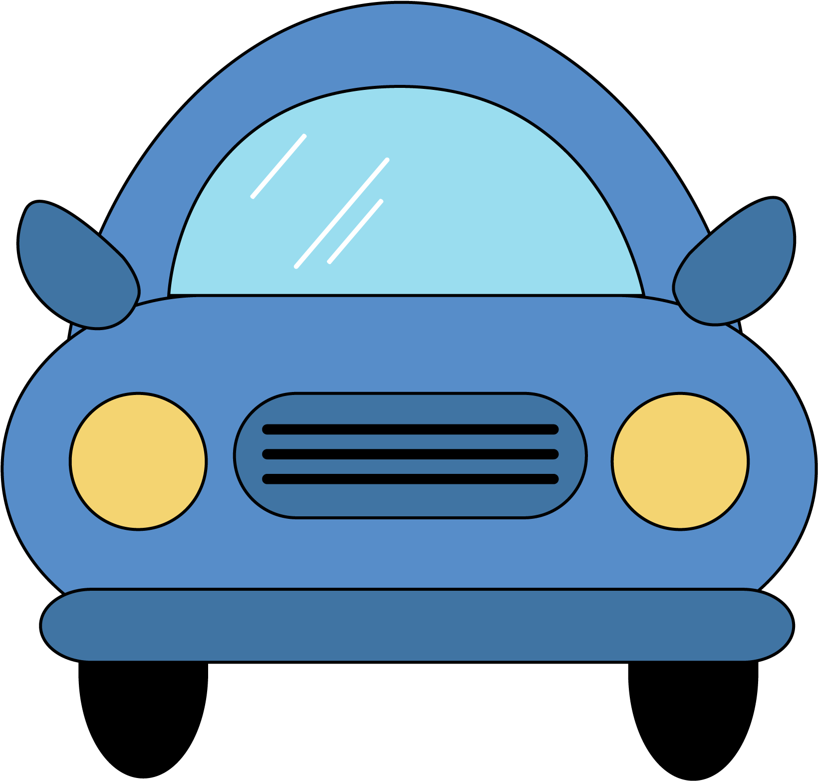 Unique Clip Art Of Car Medium Size - Cartoon Car Front View ...