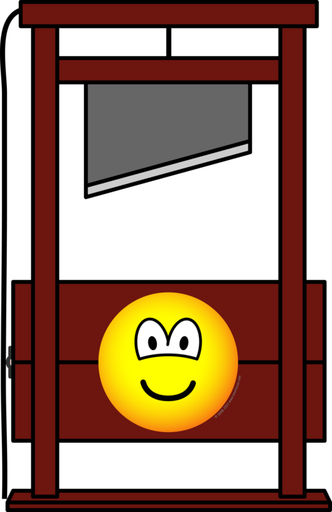 Guillotine Emoticon - Smiley - (474x730) Png Clipart Download