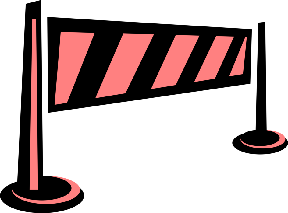 Vector Illustration Of Barrier Or Barricade Roadblock - Barrier ...