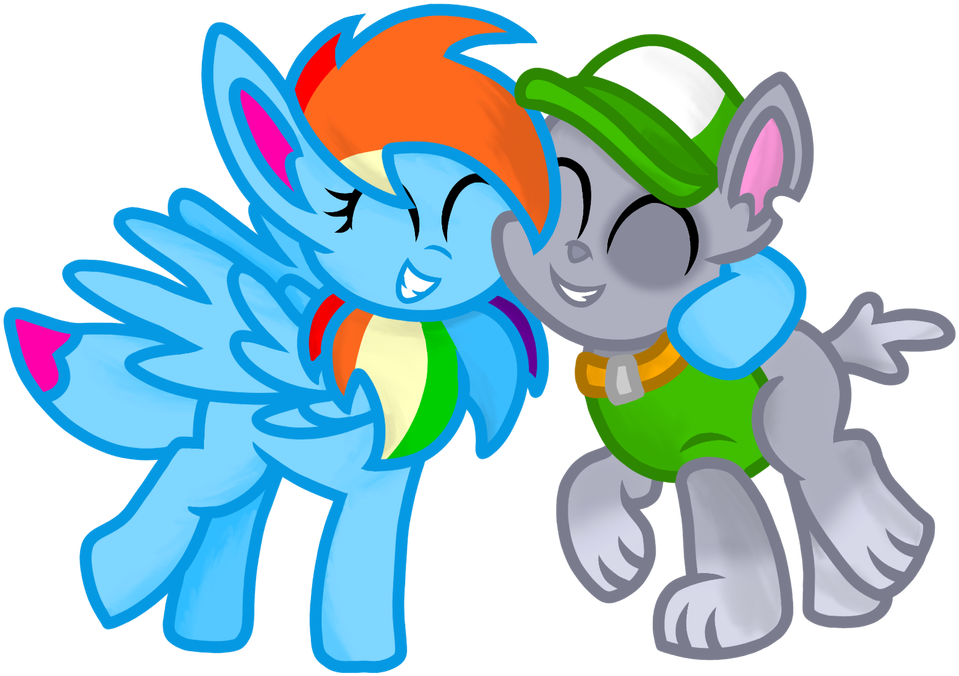 Paw Patrol Rocky And Rainbow Eevee - Cartoon - Full Size PNG Clipart ...