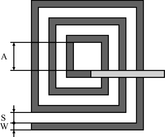 General Topology Of A Square Spiral Inductor - Split Ring Antenna Model ...