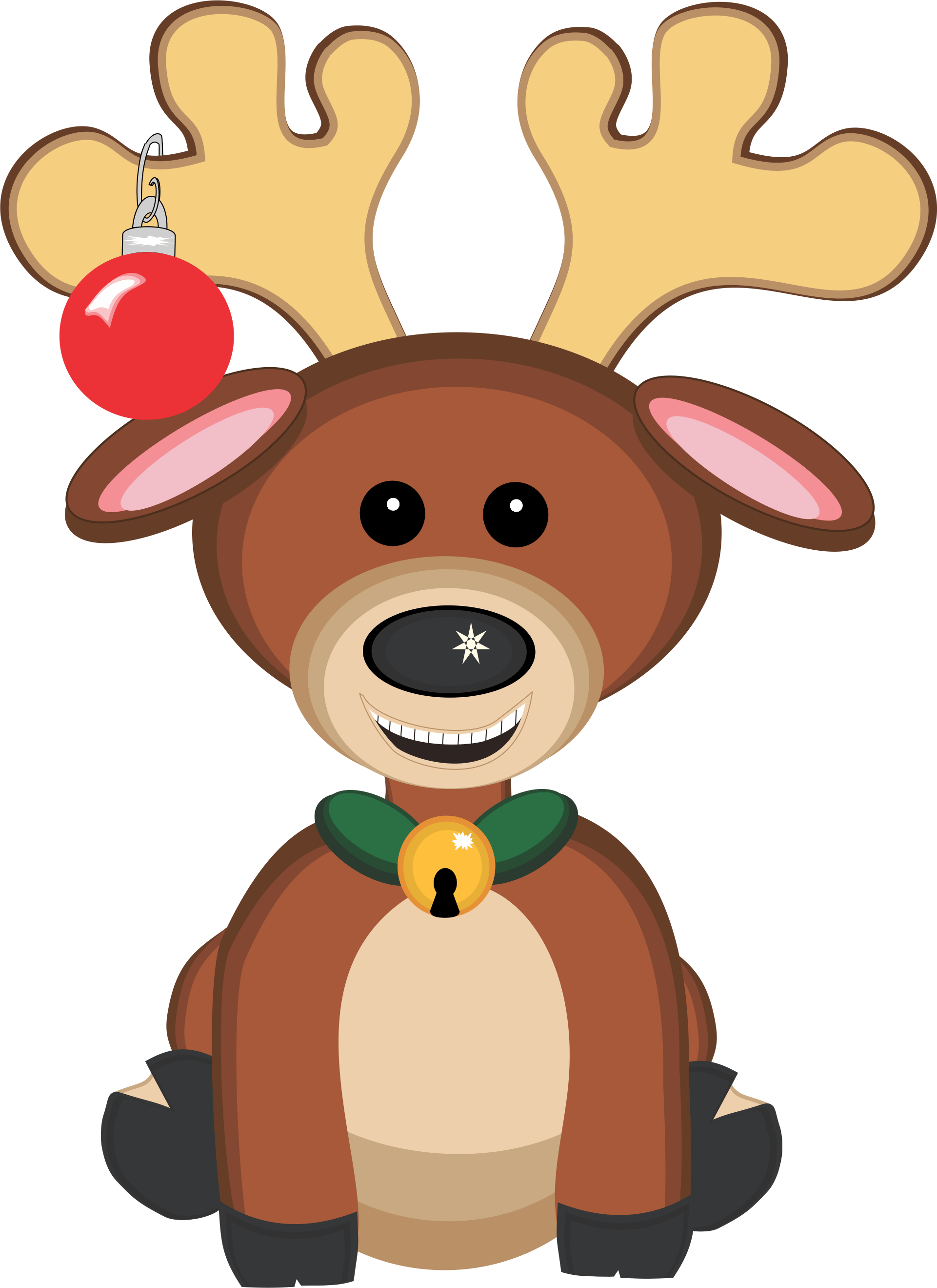 Cute Christmas Reindeer Clip Art - Cartoon - (1921x2638) Png Clipart ...