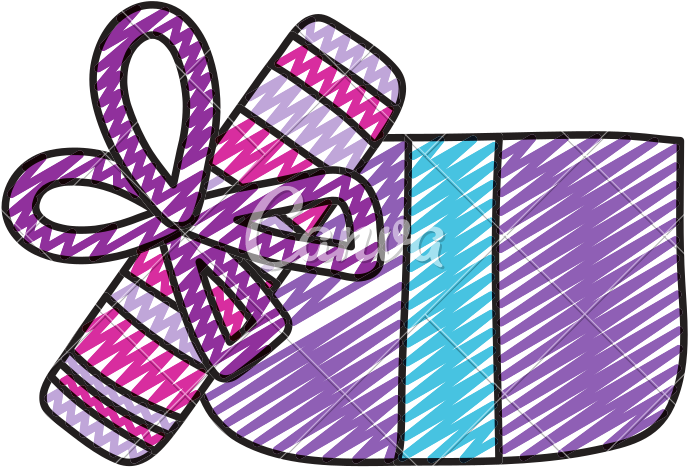 Doodle Open Present Gift Box Style - Stock Illustration - (800x800) Png ...