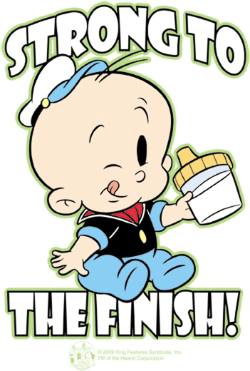 Popeye Strong To The Finish Baby Bodysuit - Popeye Baby - (354x531) Png ...