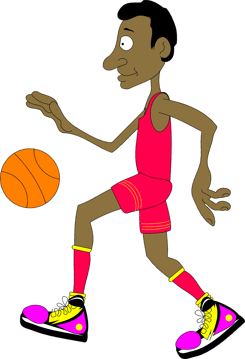 Clear Basketball Cliparts - Cartoon Basketball Player Transparent ...