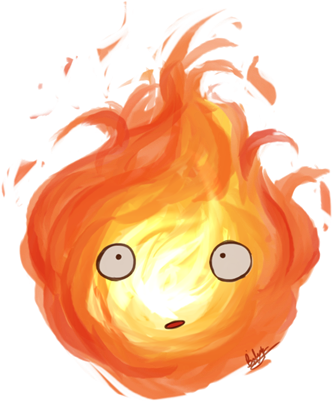 Howl'# Moving Castle Fire Guy - Calcifer - Full Size PNG Clipart Images ...