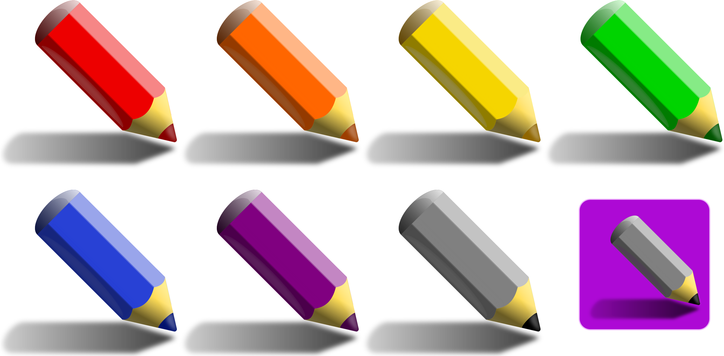 Free Vector Color Pencils Clip Art - Color Clip Art - (2400x1200) Png ...