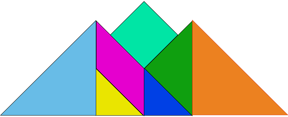 Free Vector Tangram-18 Clip Art - Tangram Mountain - (1865x750) Png ...
