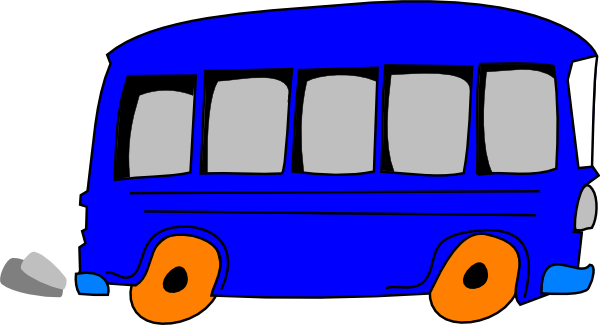Blue Bus Clip Art - Bus Clip Art - (600x325) Png Clipart Download