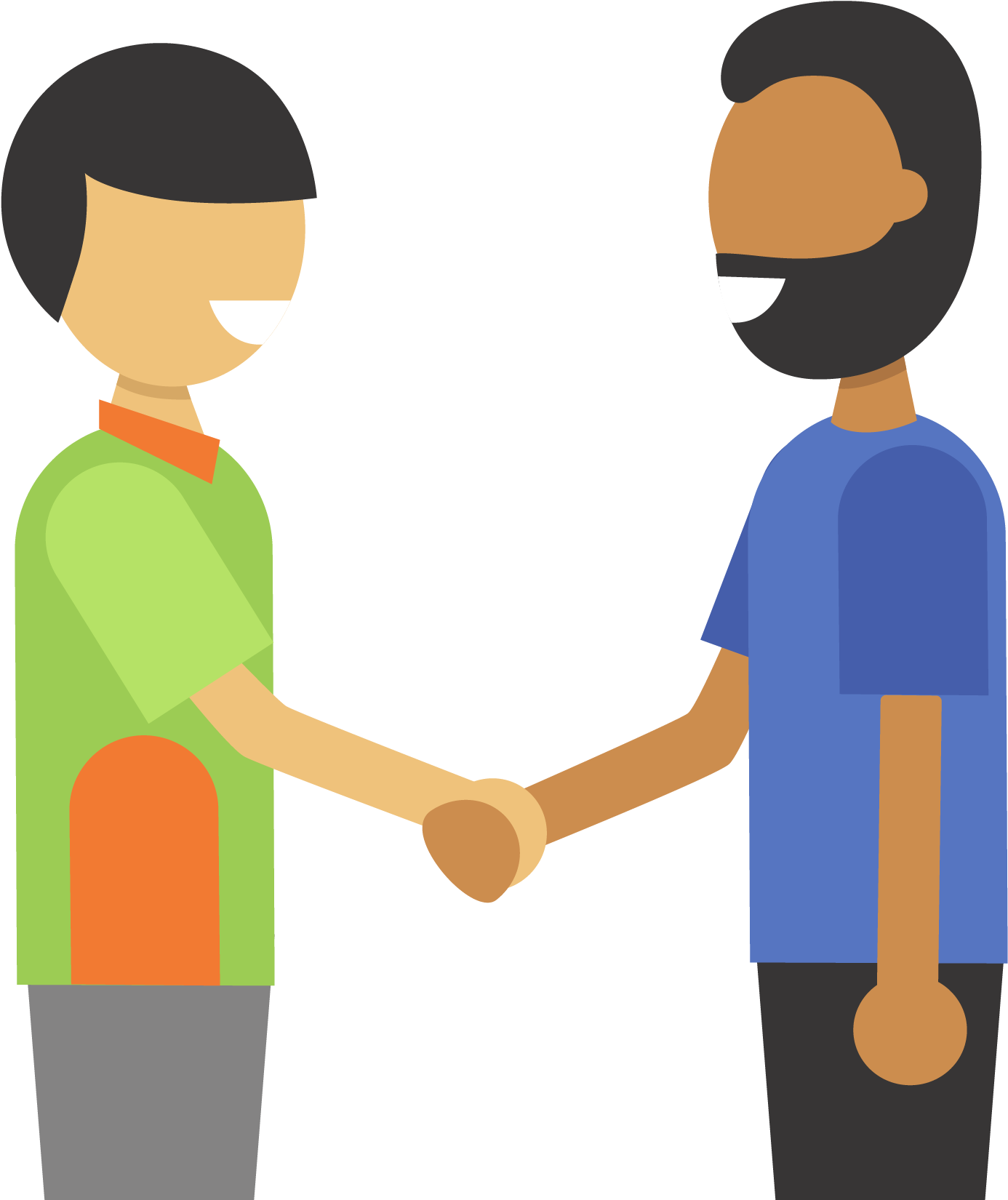 Illustration Of Two People Shaking Hands - Illustration - (1851x2251 ...