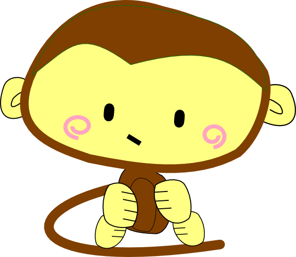 Baby Boy Monkey Clip Art - Cute Monkey - (640x557) Png Clipart Download