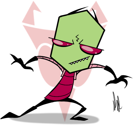 Zim Dynamic Pose By Dogatemyshrooms - Cartoon - (612x449) Png Clipart ...