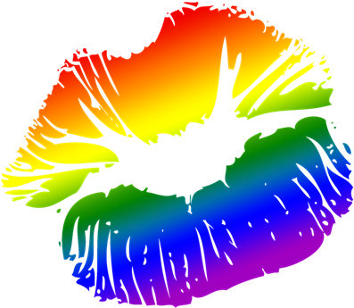 Big Rainbow Lips - Rainbow Lips Kiss - (400x400) Png Clipart Download