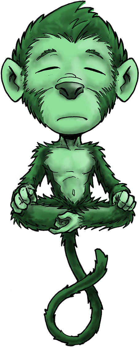 Jade Monkey - Cartoon - (972x1152) Png Clipart Download